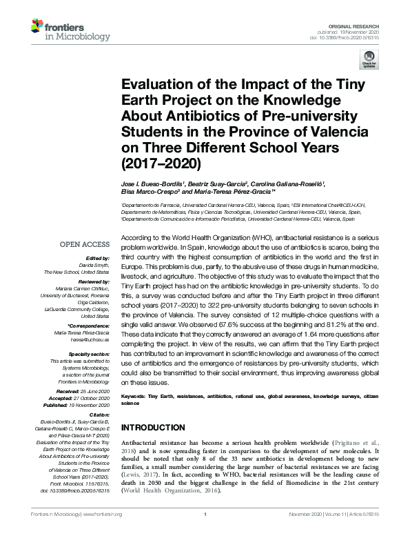 (PDF) Evaluation of the Impact of the Tiny Earth Project on the ...