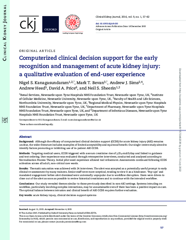 (PDF) Computerized clinical decision support for the early recognition and management of acute ...