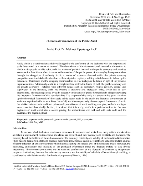 (PDF) Theoretical Framework of the Public Audit