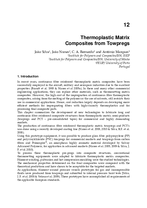 (PDF) Thermoplastic Matrix Composites from Towpregs | C. Bernardo ...