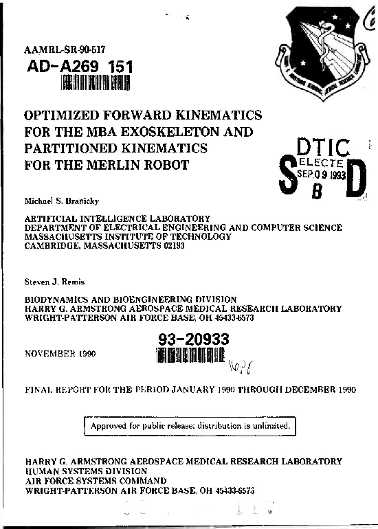 (PDF) Optimized Forward Kinematics for the MBA Exoskeleton and ...