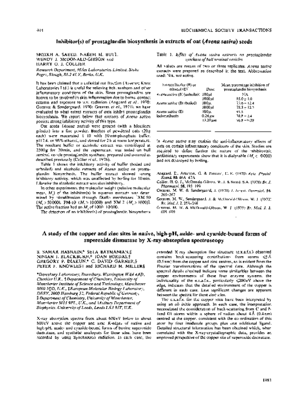 (PDF) A study of the copper and zinc sites in native, high-pH, azide ...