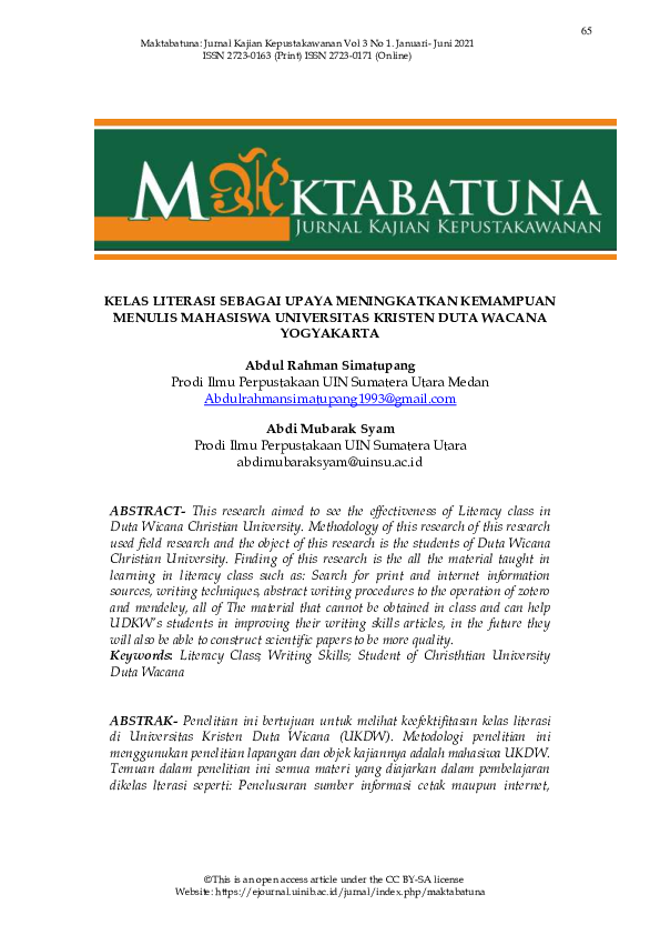 (PDF) Kelas Literasi Sebagai Upaya Meningkatkan Kemampuan Menulis ...