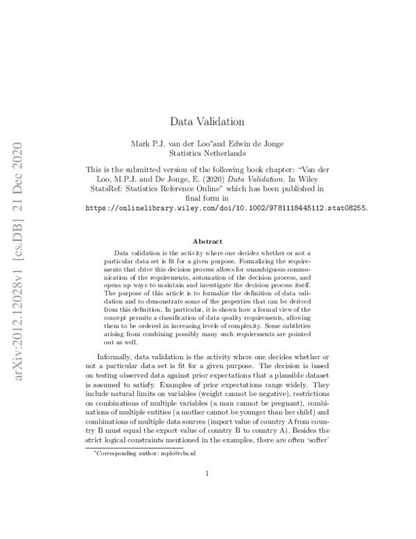 Pdf Data Validation