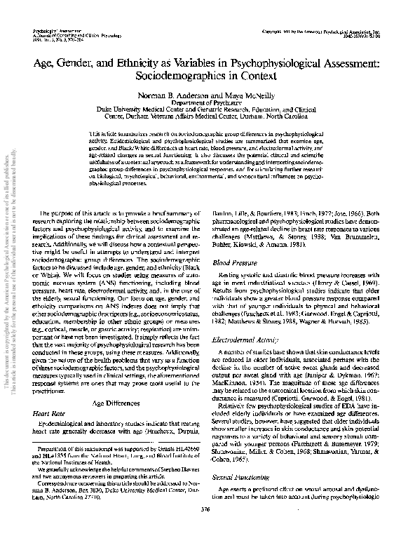 (PDF) Age, gender, and ethnicity as variables in psychophysiological ...