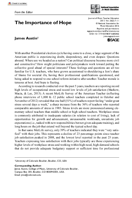 (PDF) The Importance of Hope