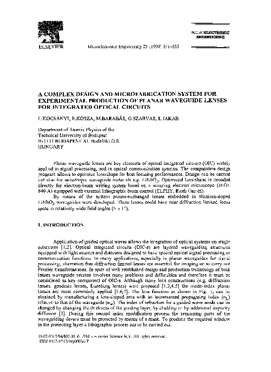 (PDF) A complex design and microfabrication system for experimental ...