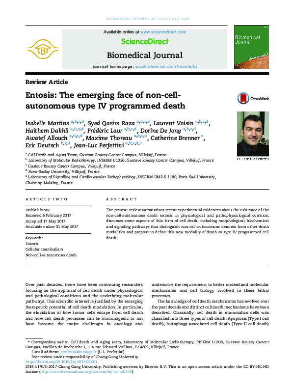 (PDF) Entosis: The emerging face of non-cell-autonomous type IV ...