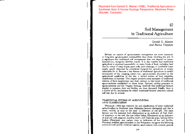 (PDF) Soil Management in Traditional Agriculture