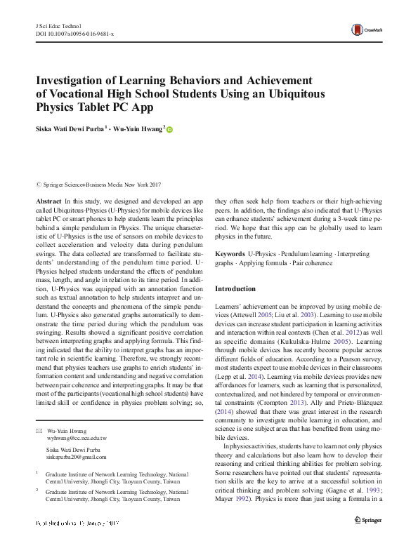 (PDF) Investigation of Learning Behaviors and Achievement of Vocational High School Students ...