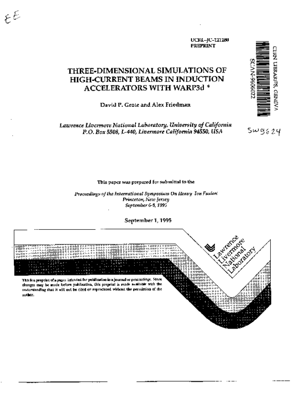 (PDF) Three-dimensional simulations of high current beams in induction ...