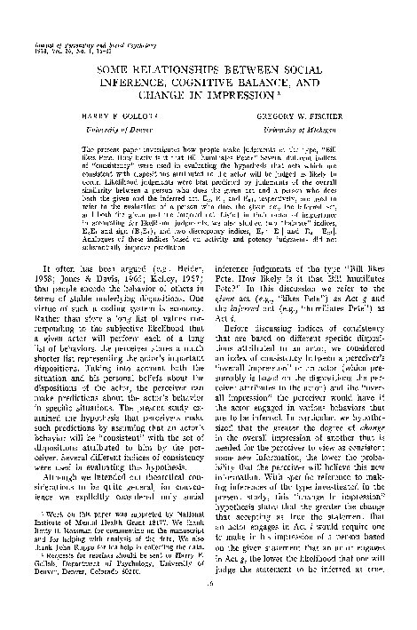 (PDF) Some relationships between social inference, cognitive balance ...