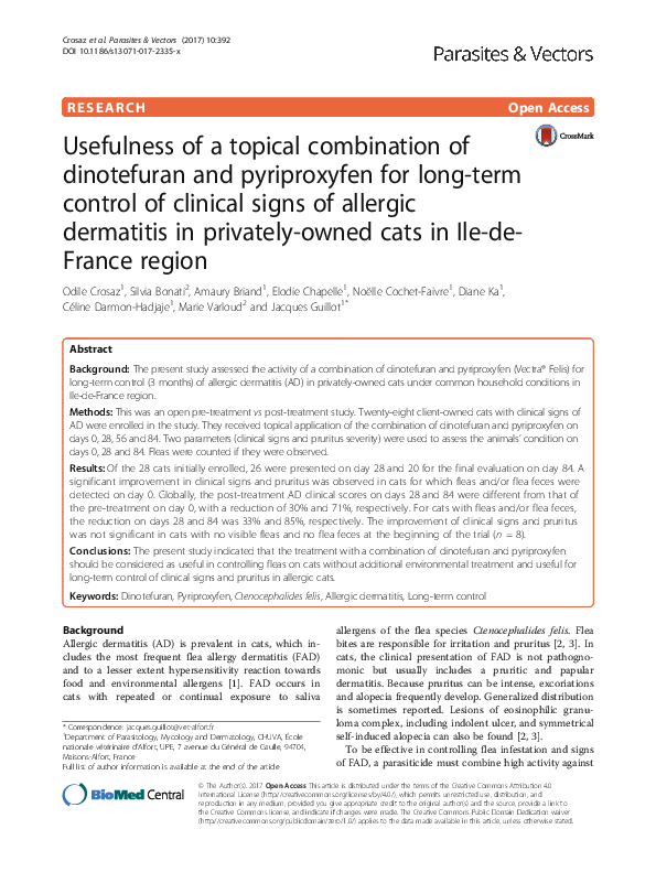 (PDF) Usefulness of a topical combination of dinotefuran and ...