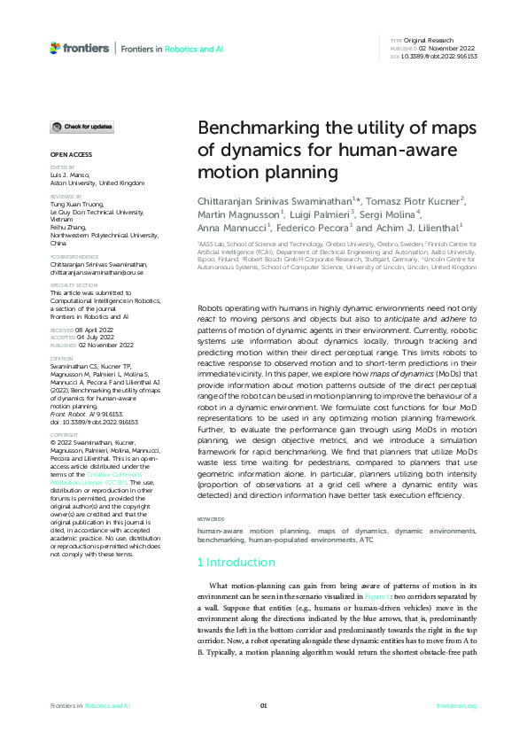 (PDF) Benchmarking the utility of maps of dynamics for human-aware motion planning