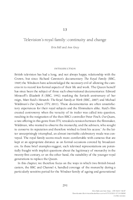 (PDF) Television’s royal family: continuity and change