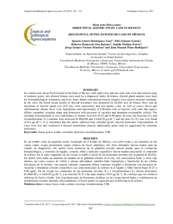 (PDF) Sheep Fetal Goiter: Study Case in Mexico