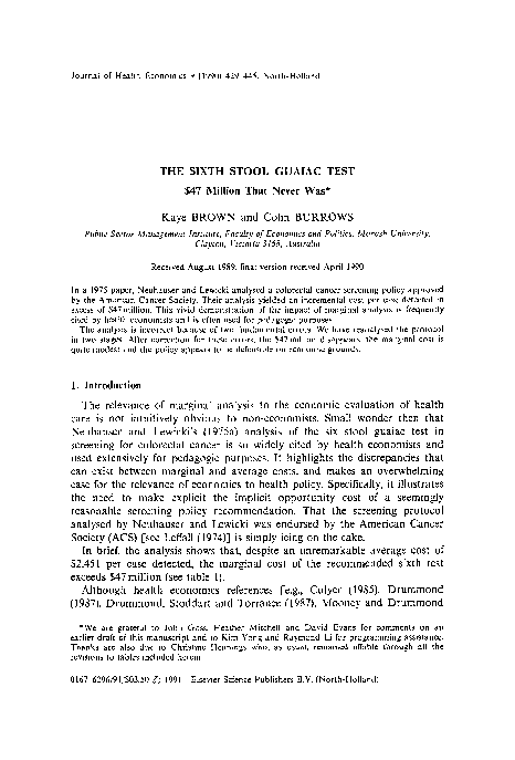 (PDF) The sixth stool guaiac test