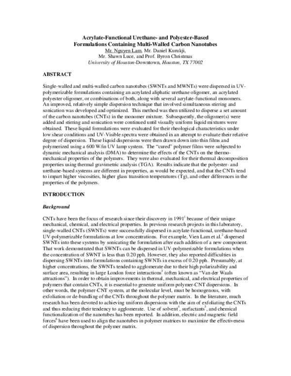 (PDF) Acrylate-Functional Urethane- and Polyester-Based Formulations ...