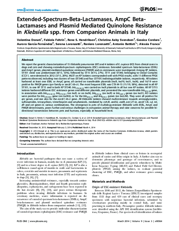 Pdf Extended Spectrum Beta Lactamases Ampc Beta Lactamases And Plasmid Mediated Quinolone