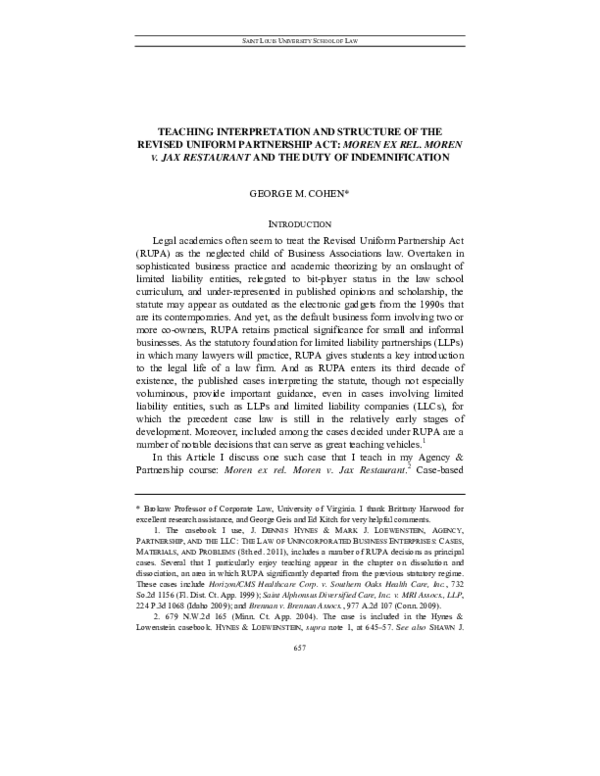 (PDF) Teaching Interpretation and Structure of the Revised Uniform ...