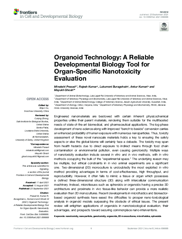 (PDF) Organoid Technology: A Reliable Developmental Biology Tool for ...