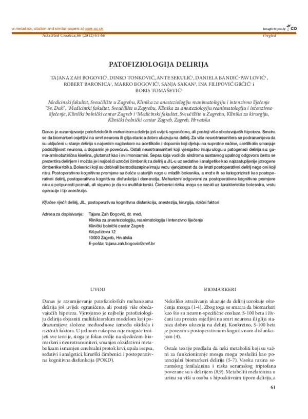 (PDF) [Pathophysiology of delirium]