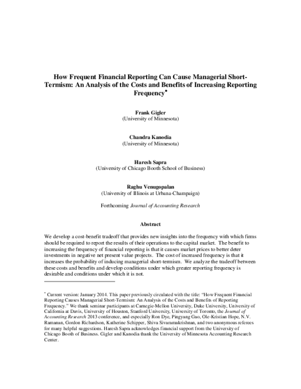(PDF) How Frequent Financial Reporting Causes Managerial Short-Termism ...