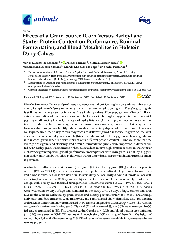 (PDF) Effects of a Grain Source (Corn Versus Barley) and Starter Protein Content on Performance ...