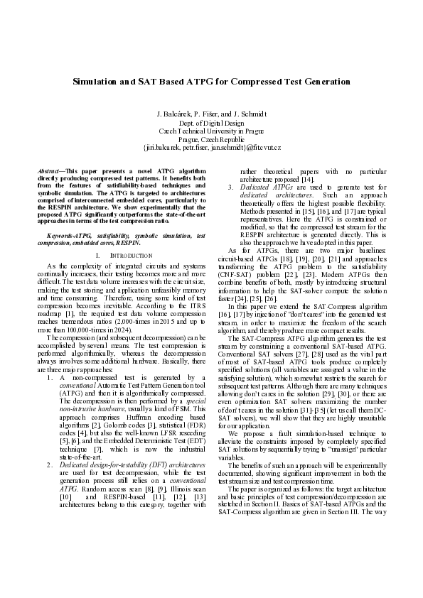 Pdf Simulation And Sat Based Atpg For Compressed Test Generation 