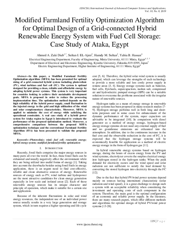 Pdf Modified Farmland Fertility Optimization Algorithm For Optimal Design Of A Grid Connected