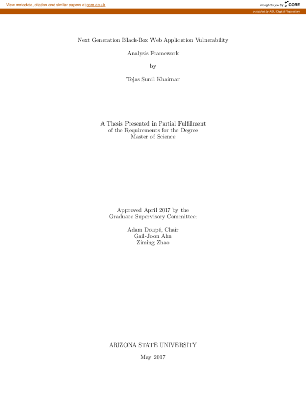 Pdf Next Generation Black Box Web Application Vulnerability Analysis Framework