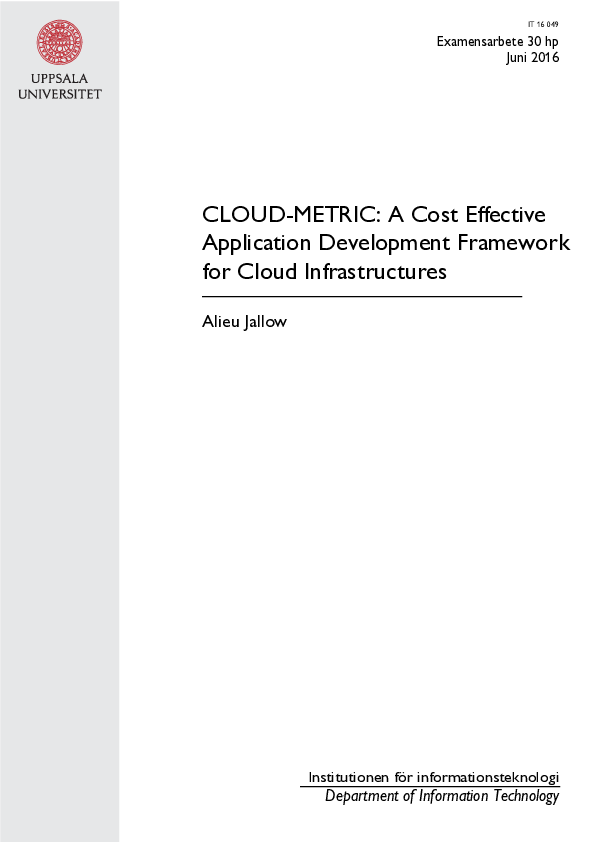 (PDF) CLOUD-METRIC: A Cost Effective Application Development Framework for Cloud Infrastructures