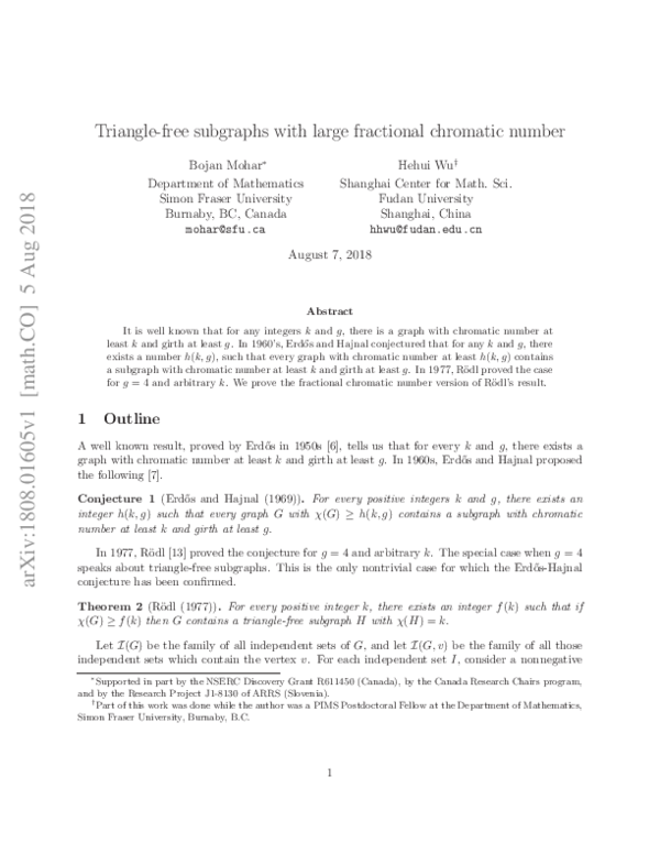 (PDF) Triangle-free subgraphs with large fractional chromatic number