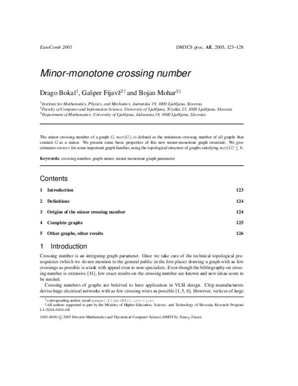 (PDF) Minor-monotone crossing number