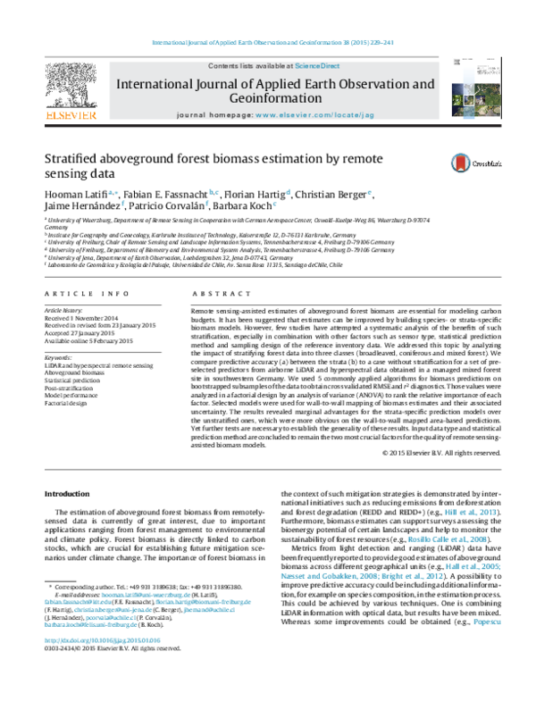 (PDF) Stratified aboveground forest biomass estimation by remote ...