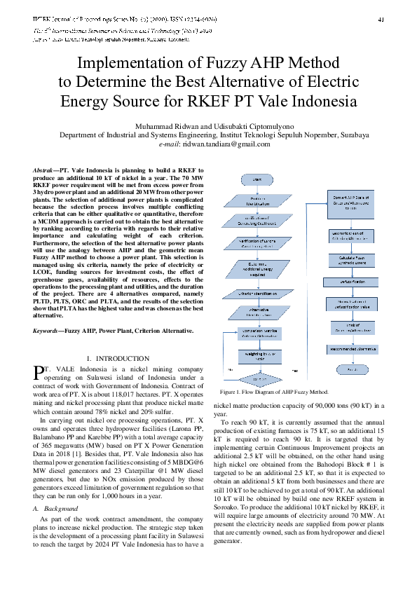 (PDF) Implementation of Fuzzy AHP Method to Determine the Best Alternative of Electric Energy ...