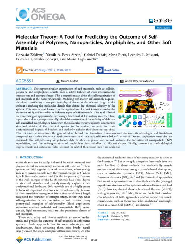 (PDF) Molecular Theory: A Tool for Predicting the Outcome of Self ...