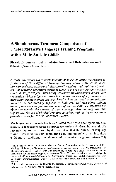 (PDF) A simultaneous treatment comparison of three expressive language ...