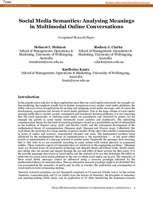 (PDF) Social Media Semantics: Analysing Meanings in Multimodal Online ...