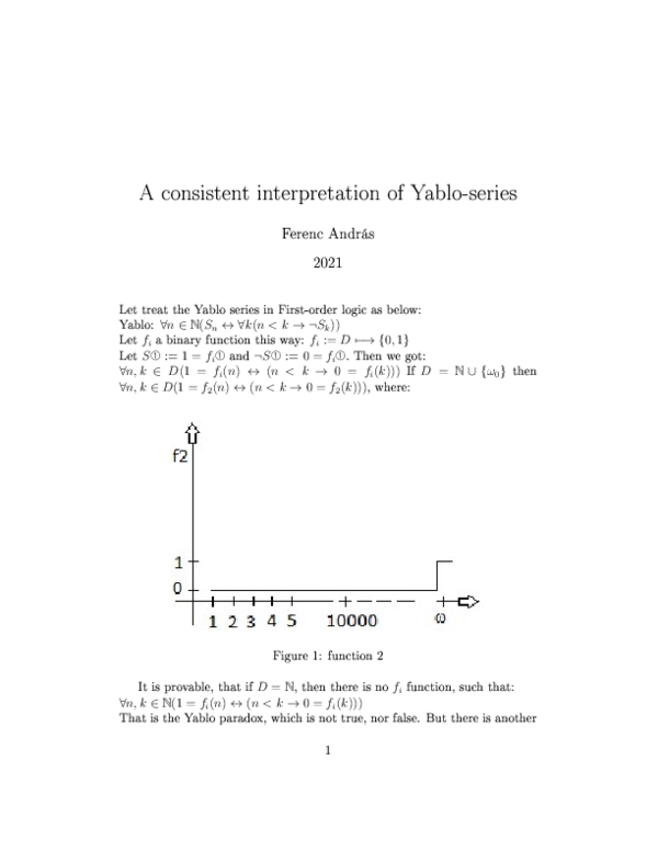 (PDF) A consistent interpretation of Yablo-series