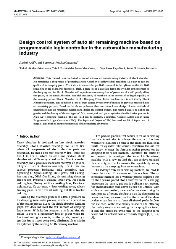 (PDF) Design control system of auto air remaining machine based on ...