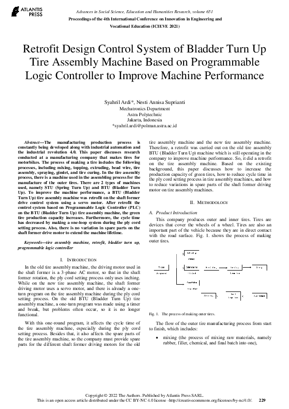 (PDF) Retrofit Design Control System of Bladder Turn Up Tire Assembly Machine Based on ...