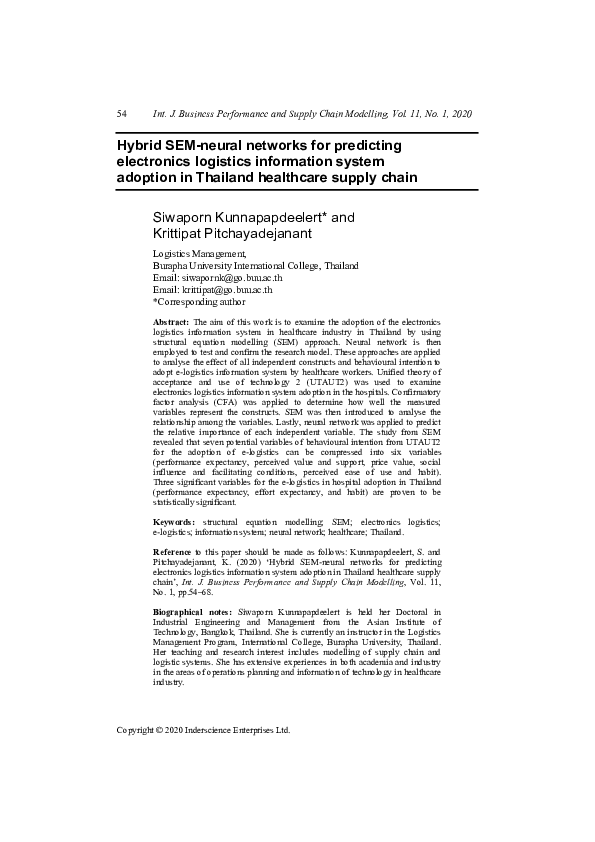 (PDF) Hybrid SEM-neural networks for predicting electronics logistics ...