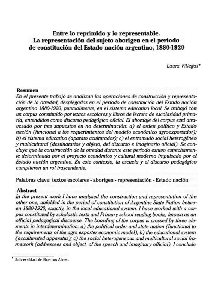 (PDF) Entre lo reprimido y lo representable.: la representación del ...