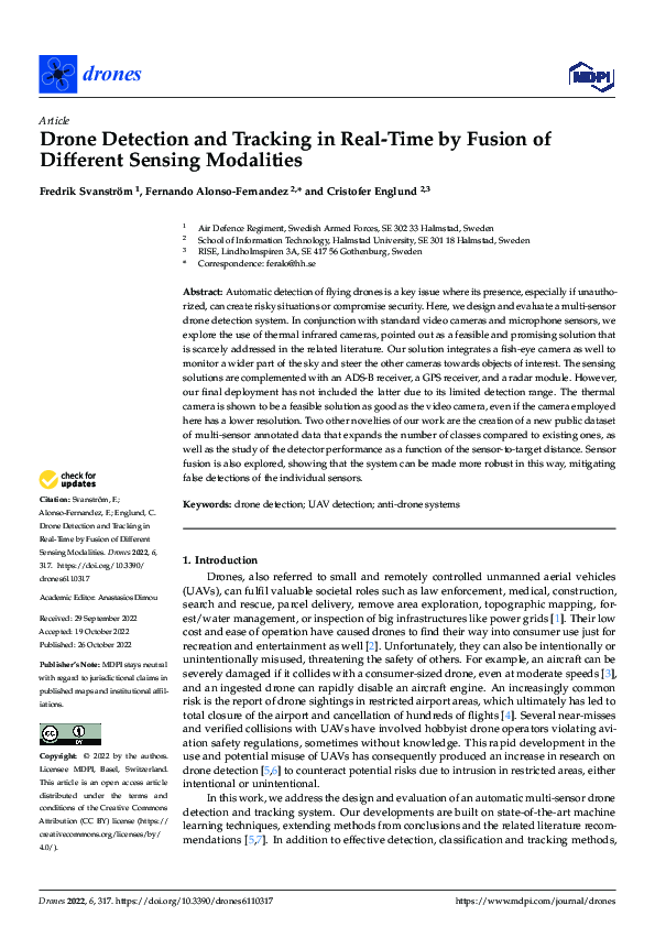 (PDF) Drone Detection and Tracking in Real-Time by Fusion of Different ...