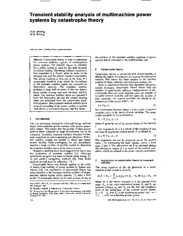 (PDF) Transient Stability Analysis of Multi-Machine AC/DC Power Systems ... (PDF) Transient Stability Analysis of Multi-Machine AC/DC Power Systems ...