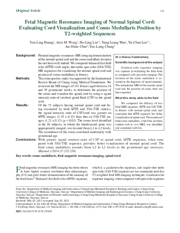 (PDF) Fetal magnetic resonance imaging of normal spinal cord ...
