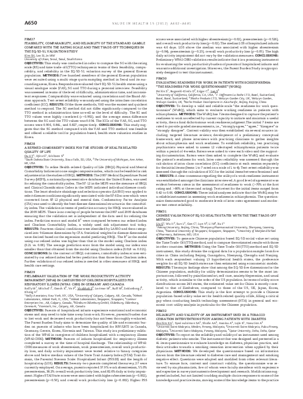 (PDF) PRM30 Evaluating Readiness for Work in Patients With ...