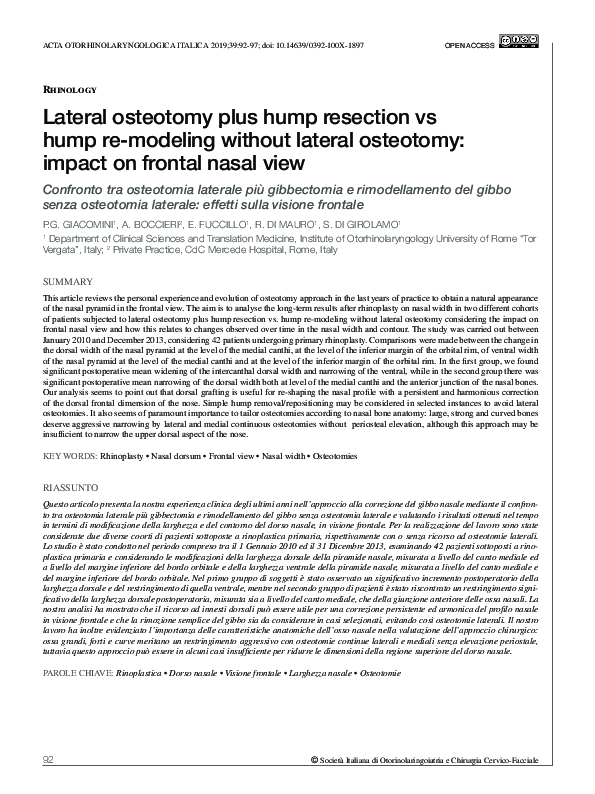 (PDF) Lateral osteotomy plus hump resection vs hump re-modeling without ...