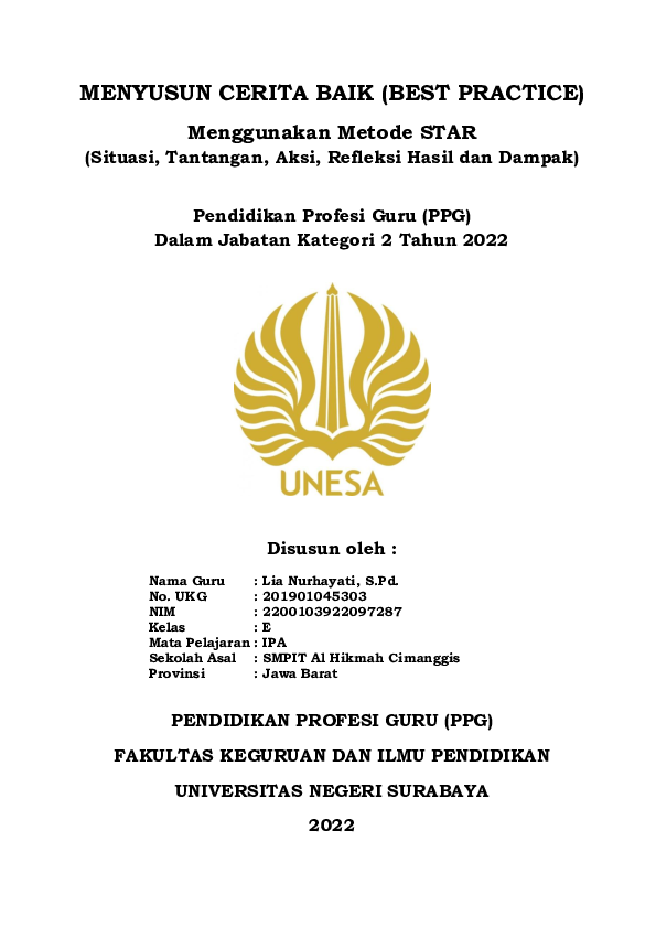 (PDF) MENYUSUN CERITA BAIK (BEST PRACTICE) Menggunakan Metode STAR ...